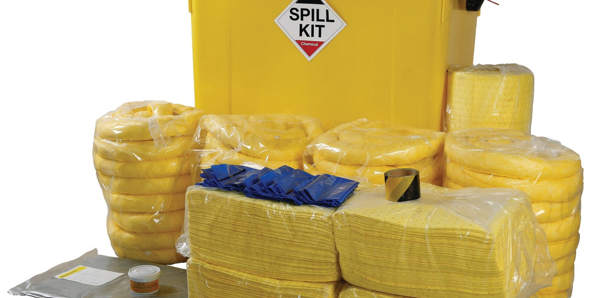 Hazkit Buy Industrial Chemical Spill Kit in Wheeled Bin - Treats 800 Litres