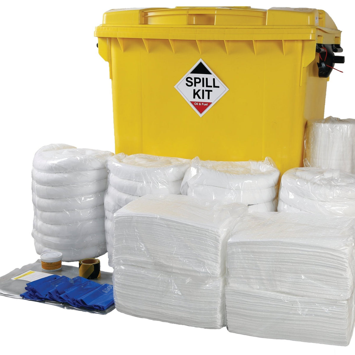 Hazkit Buy Industrial Oil and Fuel Spill Kit in Wheeled Bin - Treats ...