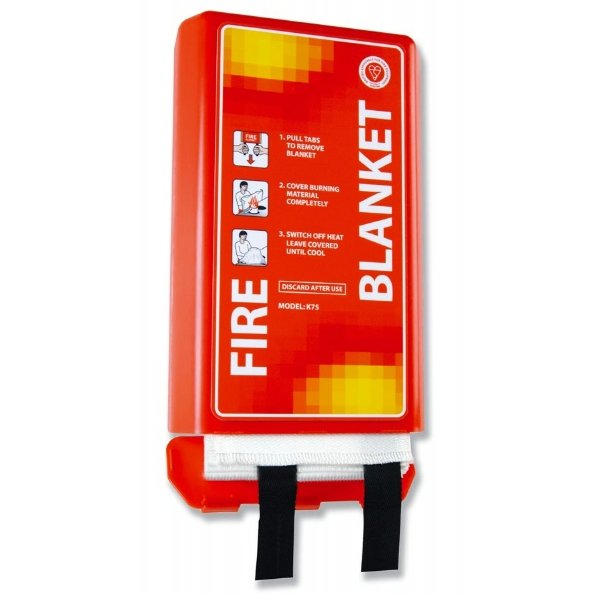 Hazkit Buy Slimline Wall Mounted Fire Blanket In Case - Medium 1.2M x 1.2M